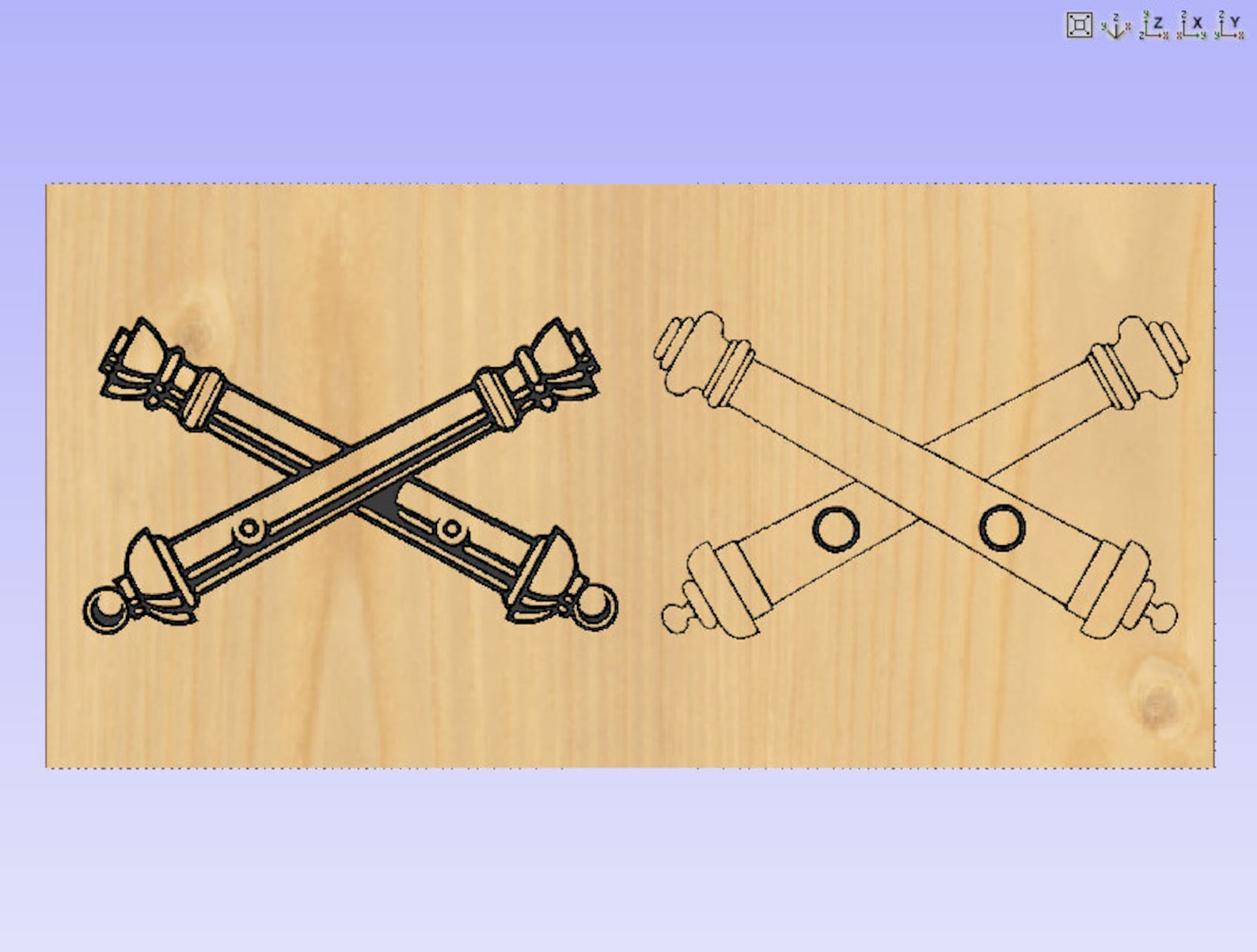 Cross Cannons 1 and 2 Dxf/svg - Etsy