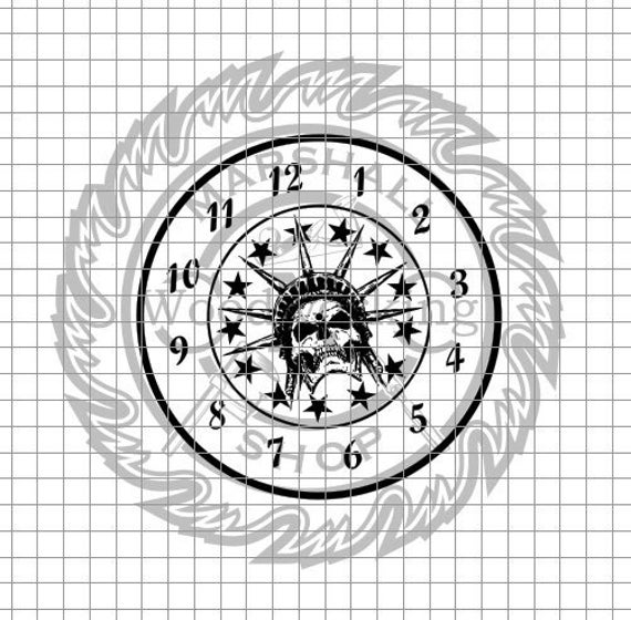 Clock Statue of Liberty Skull 2 Dxf/svg/crv - Etsy