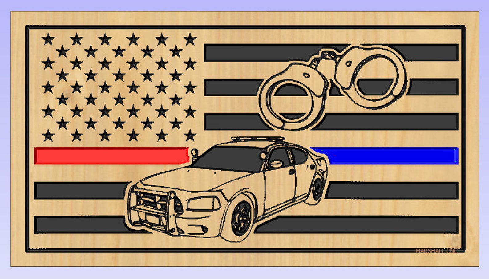 US Flag - Police Car W Cuffs Dxf/svg/crv - Etsy