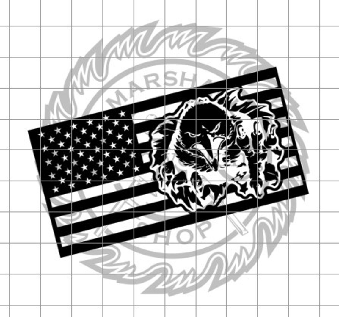 US Flag Eagle Breakthrough Dxf/svg - Etsy