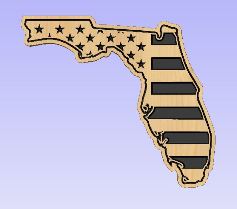 Shape of Florida US Flag Svg/dxf - Etsy