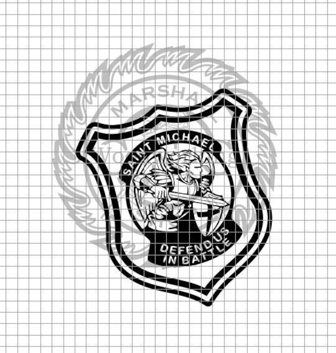 St Michael - Defend Us - Police Badge #2 Svg/dxf - Etsy