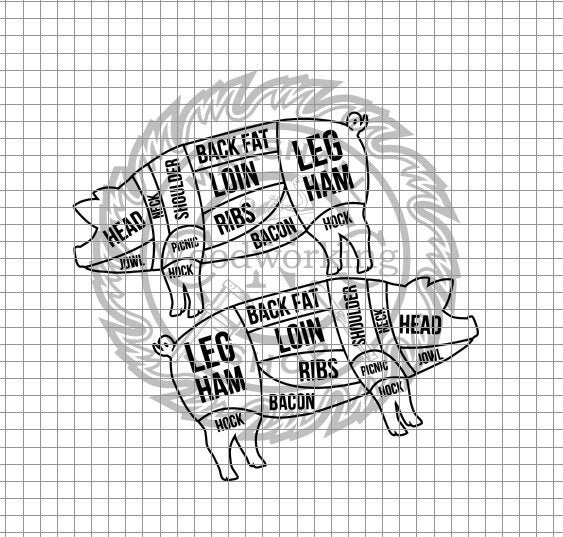 Pork Cuts Svg/dxf - Etsy