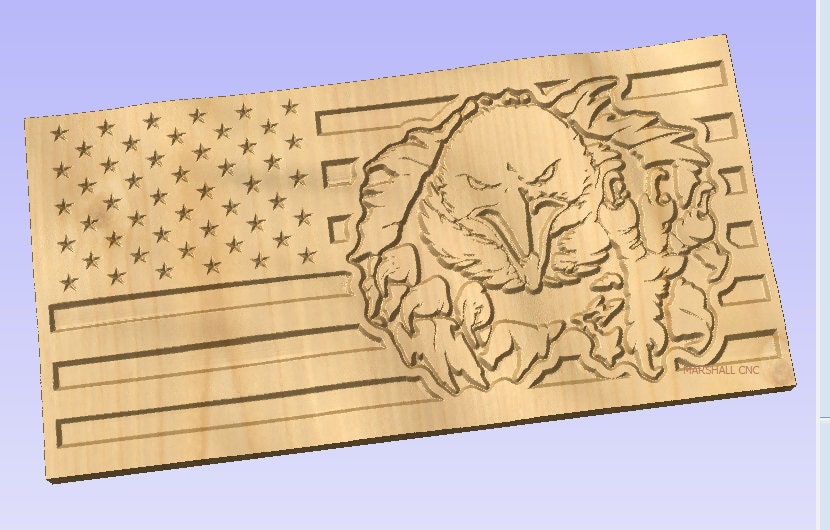 3D US Flag Eagle Breakthrough 1 CRV File - Etsy
