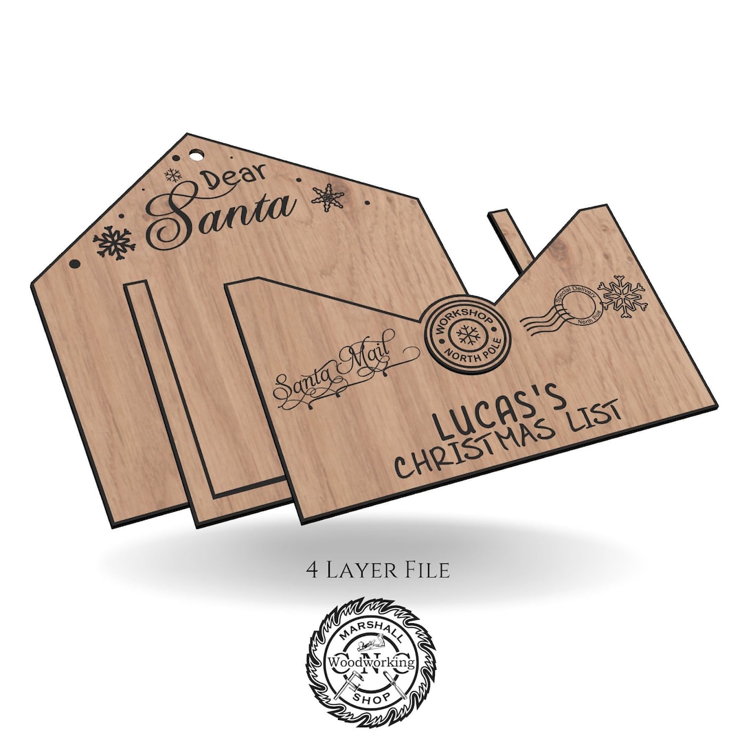 Christmas Envelope Layered Ornament - Lightburn (.lbrn)/svg - Etsy