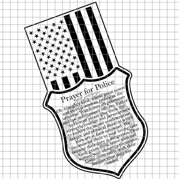 Police Shield Prayer for Police Vertical Large Flag Svg/dxf - Etsy