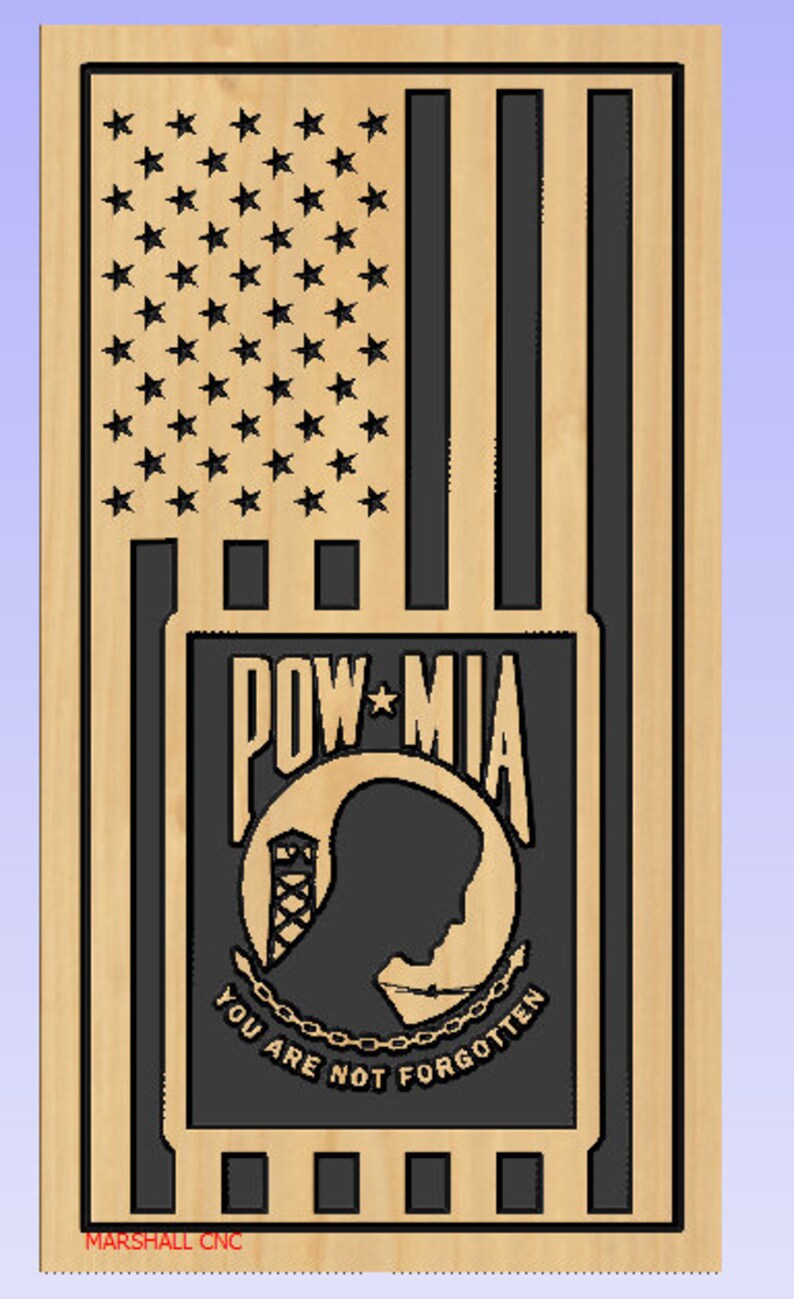 US Flag POW MIA Vertical Dxf/svg - Etsy