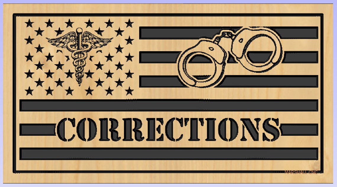 US Flag Corrections W Cuffs and Caduceus Dxf/svg | Etsy