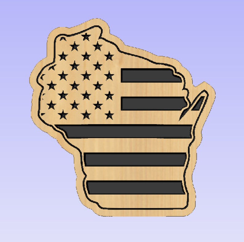 Shape of Wisconsin US Flag Svg/dxf - Etsy
