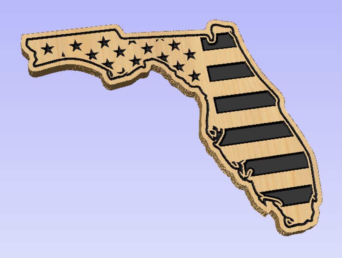 Shape of Florida US Flag Svg/dxf - Etsy