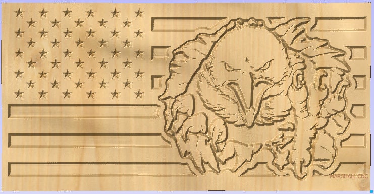 3D US Flag Eagle Breakthrough 1 CRV File - Etsy