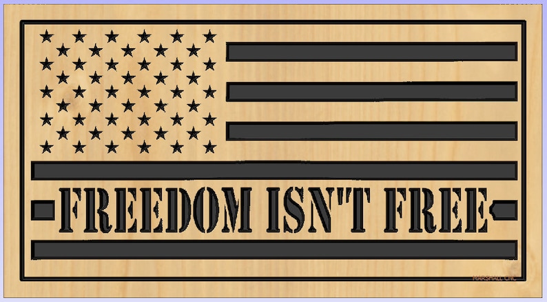 US Flag Freedom Isnt Free Text Dxf/svg - Etsy