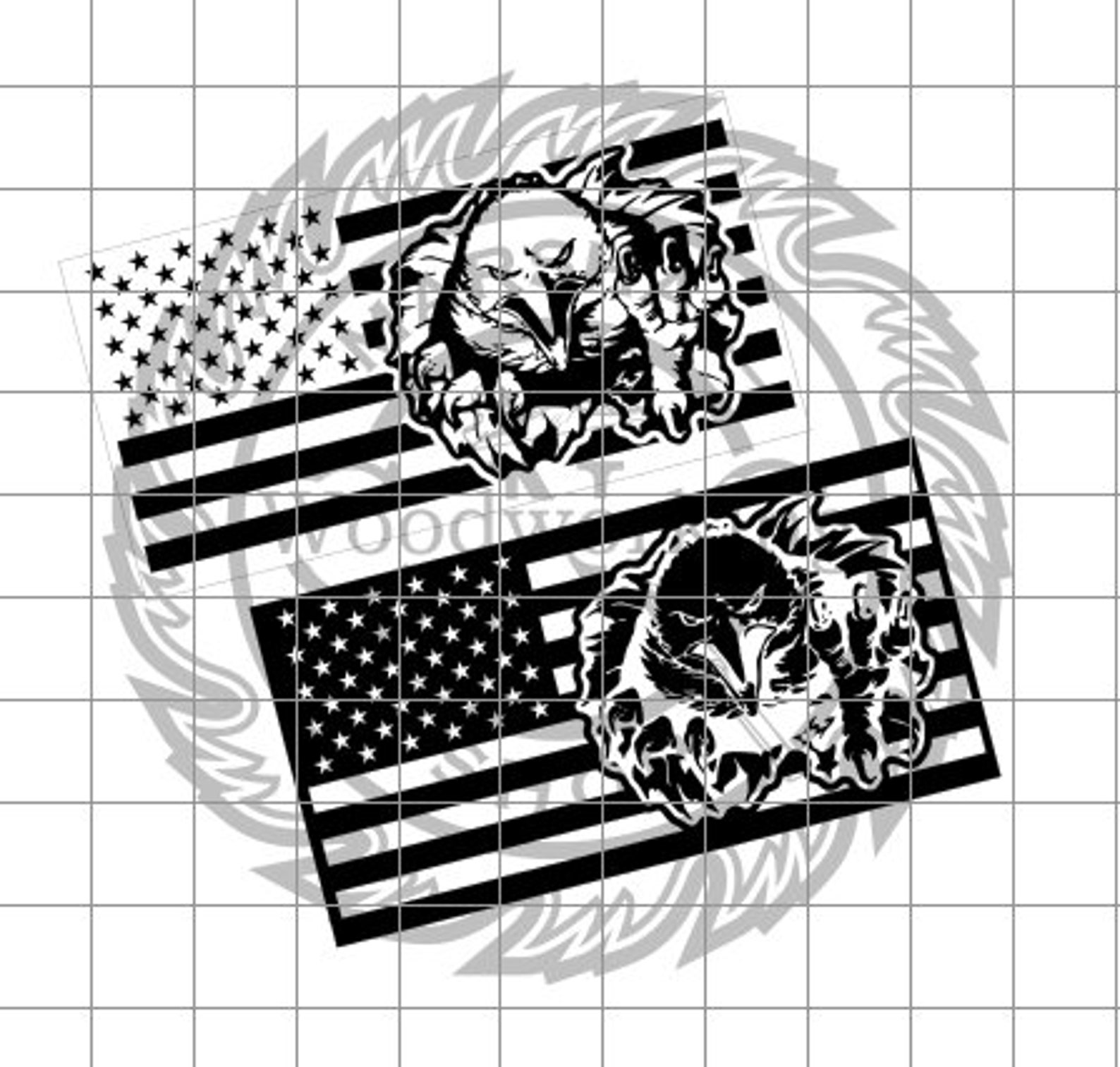 US Flag Eagle Breakthrough Dxf/svg | Etsy