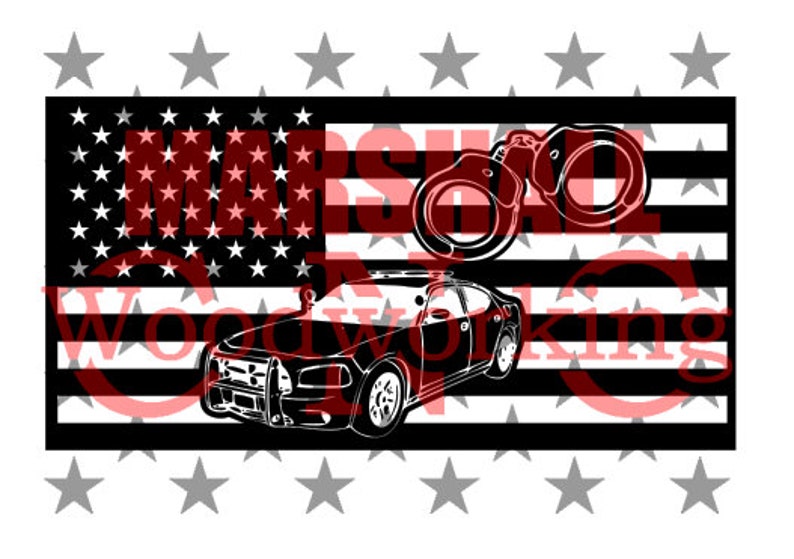 US Flag Police Car w cuffs dxf/svg/crv | Etsy