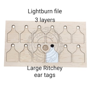 Package of Small, Medium & Large Ritchey Ear Tag Templates - Lightburn ...