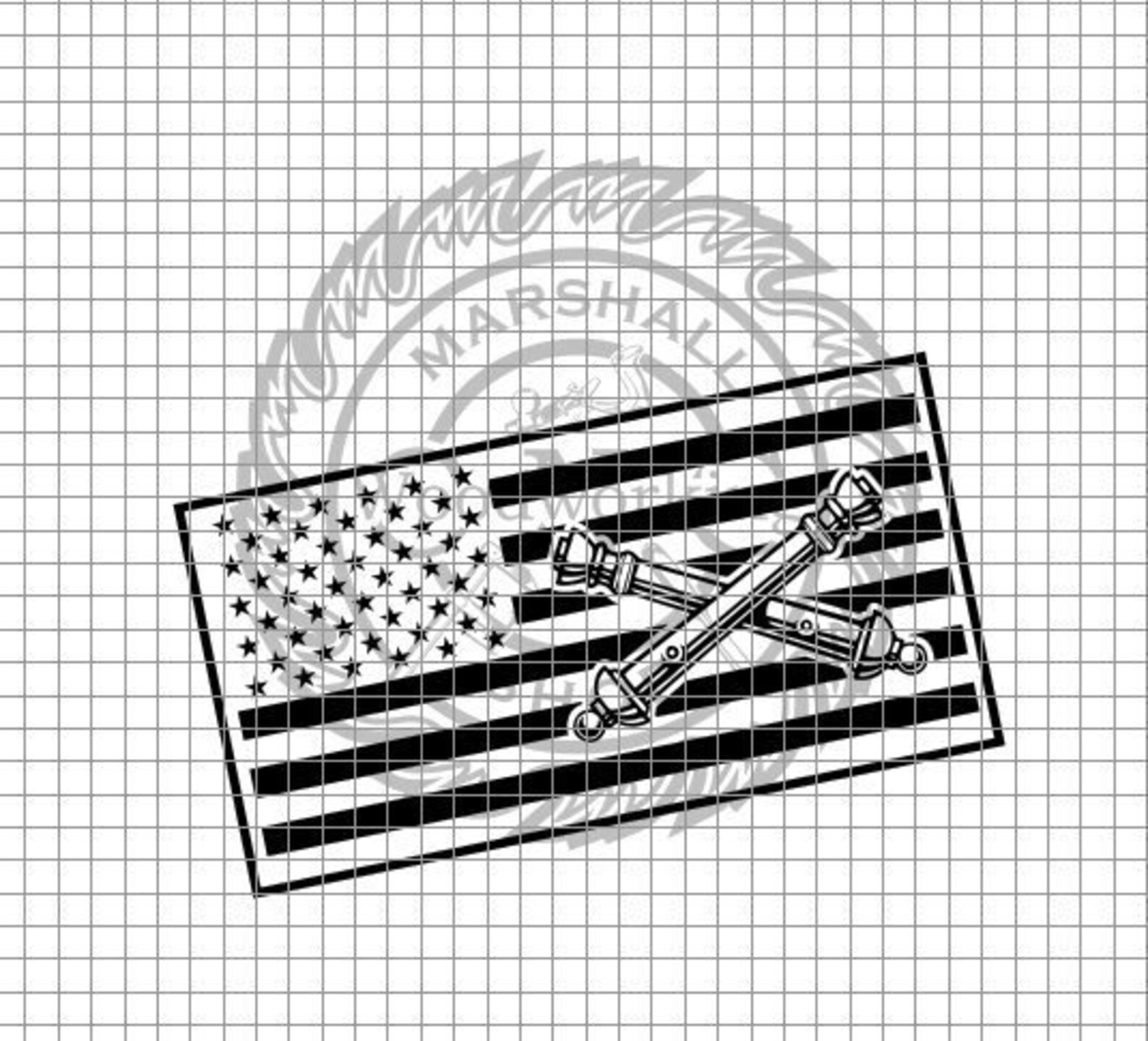 US Flag Cross Cannons 2 Dxf/svg - Etsy