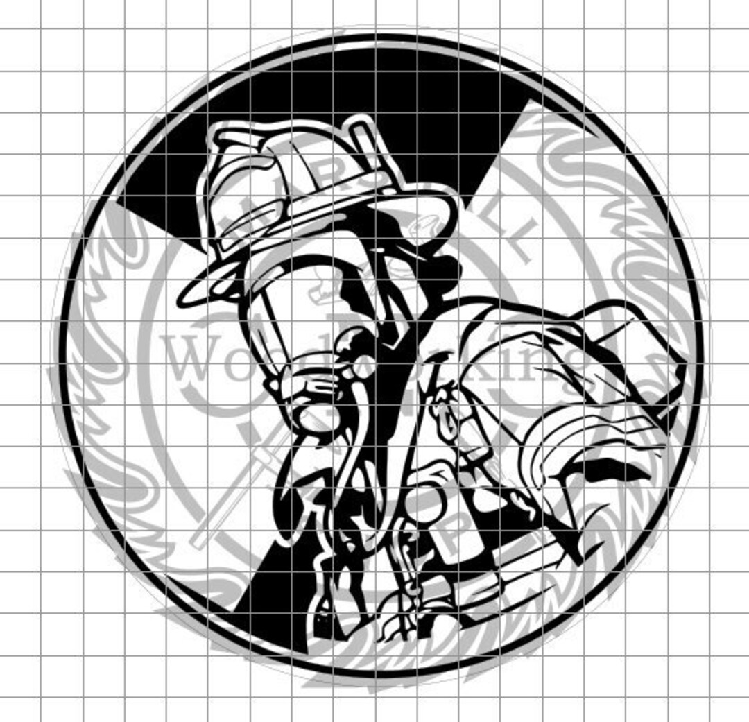 BW Fireman Round Dxf/svg - Etsy