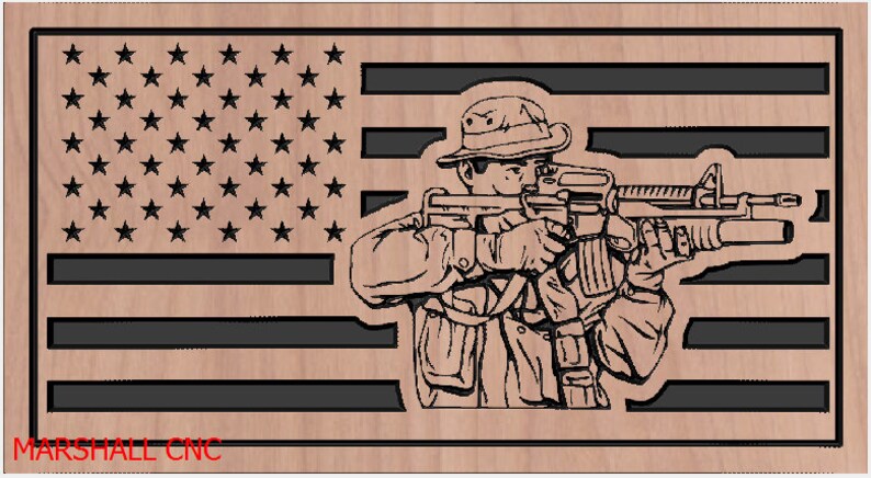 US Flag Military Soldier Dxf/svg - Etsy