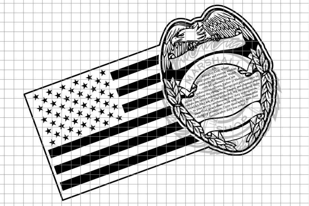 Police Badge - Prayer for Police Large Flag Svg/dxf - Etsy