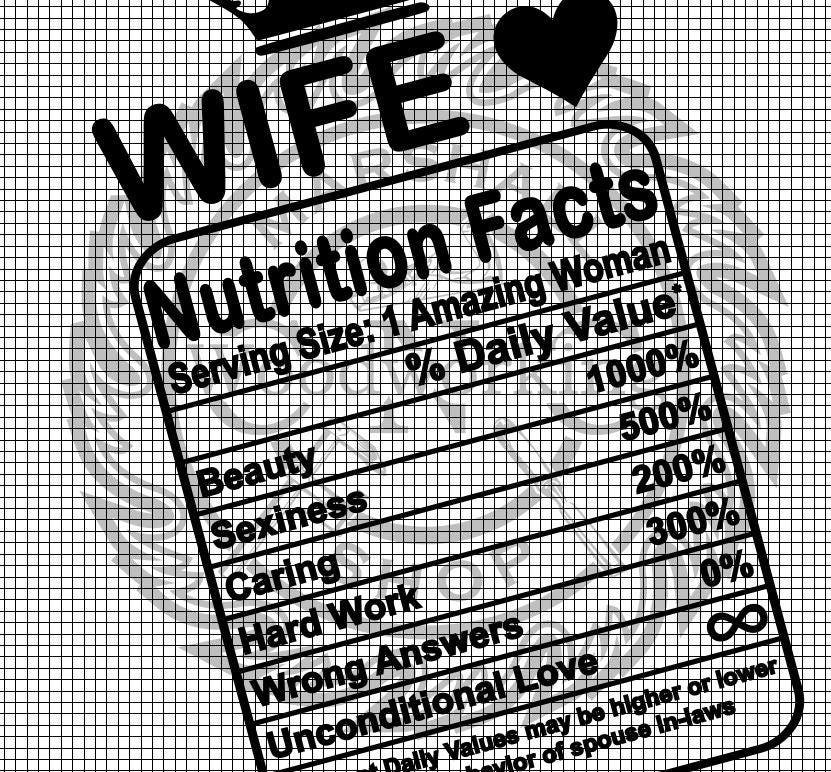 Nutrition Label - Wife Svg/png - Etsy