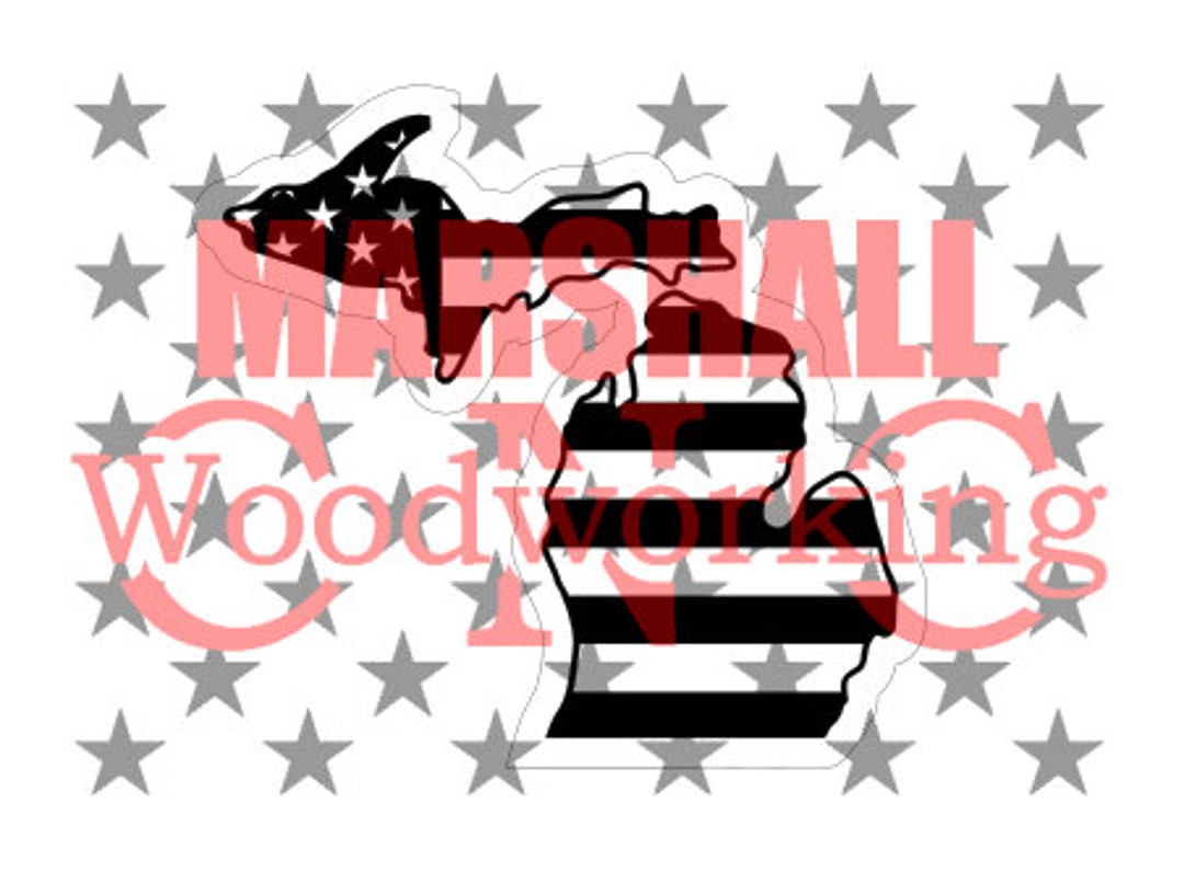 Shape of Michigan - US Flag Svg/dxf - Etsy
