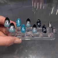 Hand-painted Press on Nails | Anime Nails | Demon Slayer Nails ...
