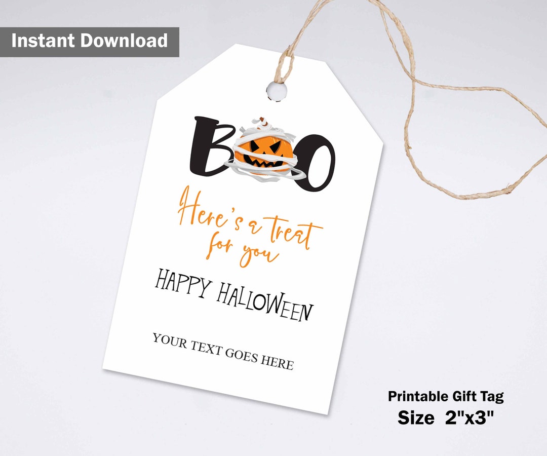 Editable Halloween Favor Tags, Boo Favor Tags, Costume Party Trick or ...