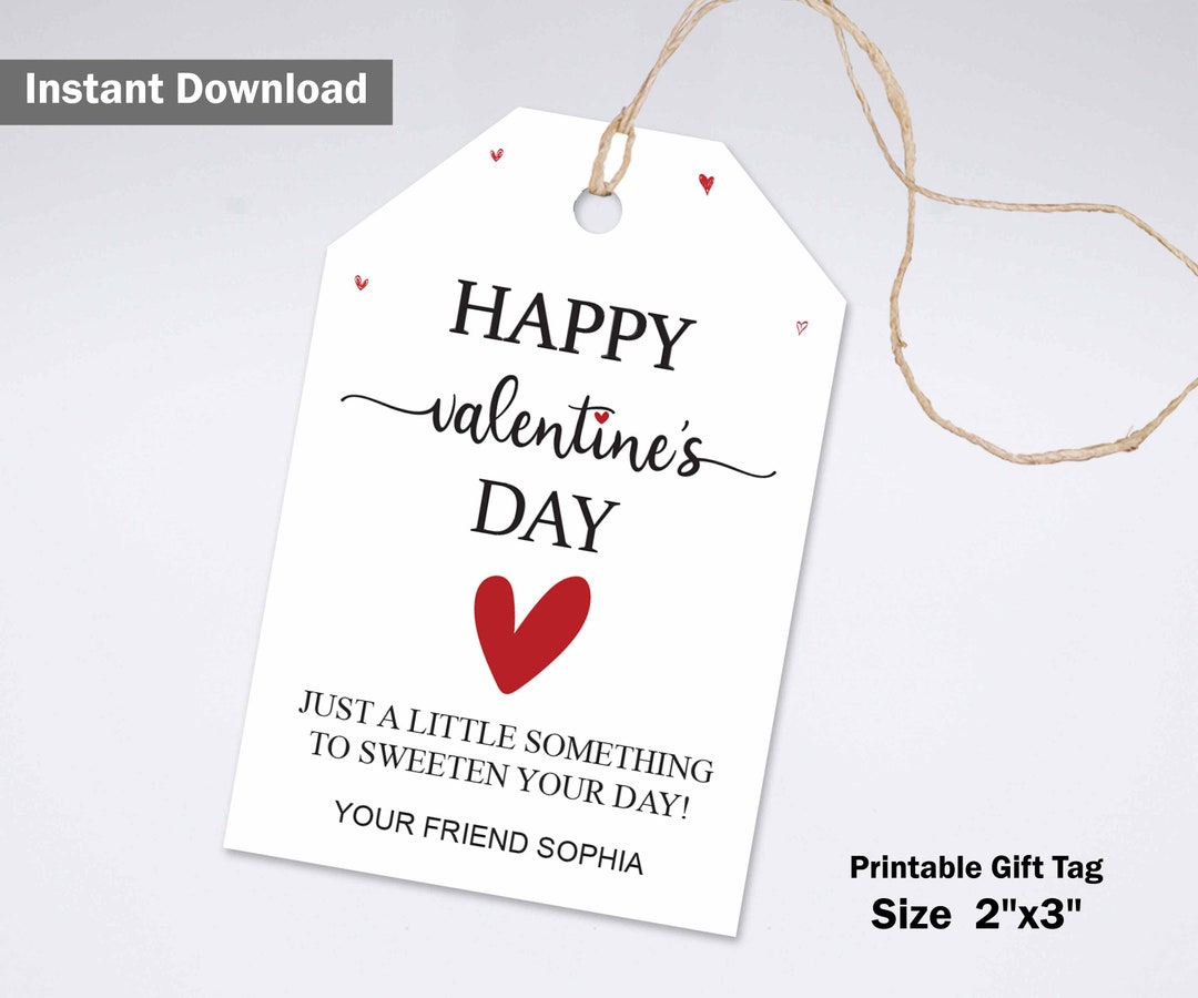 Editable Velentines Day Tag, Personalized Gift Favor Tags Template ...