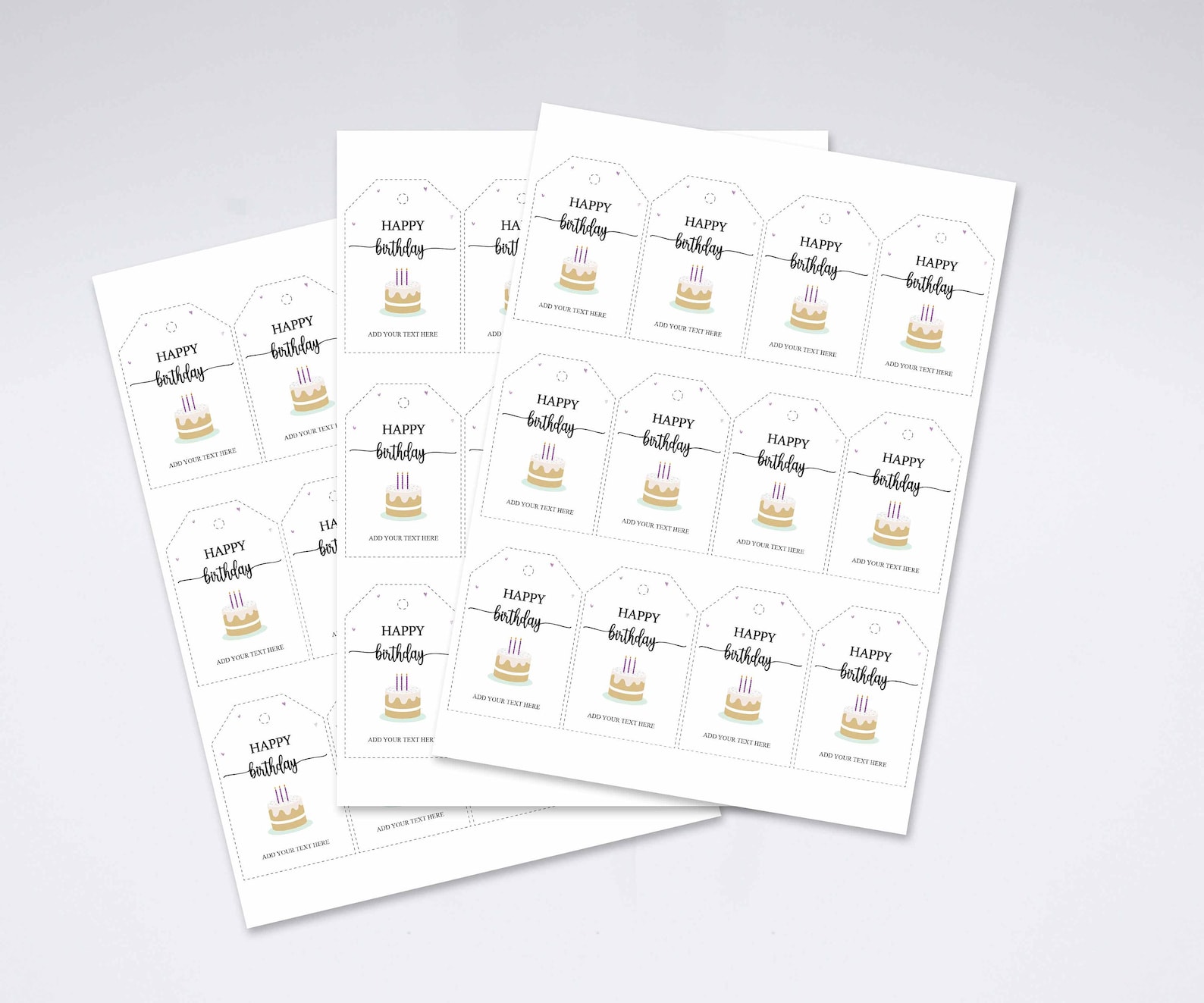 Editable Happy Birthday Tags, Happy Birthday Cake Tags, Printable ...