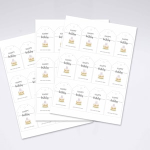 Editable Happy Birthday Tags, Happy Birthday Cake Tags, Printable ...