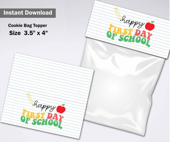 First Day of School Cookie Topper Back to School Teat Bag - Etsy