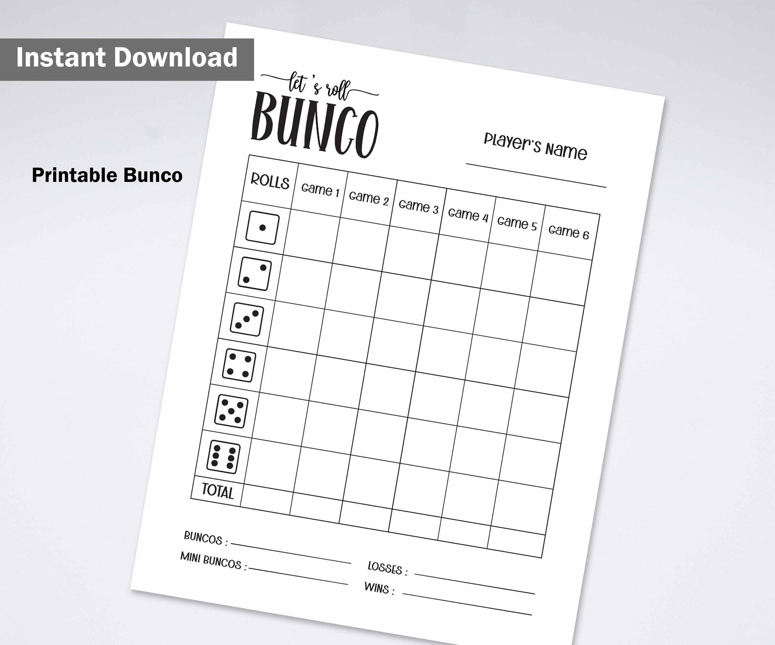Printable Christmas BUNCO Party Game, Score Card,tally Sheet, Bunco ...