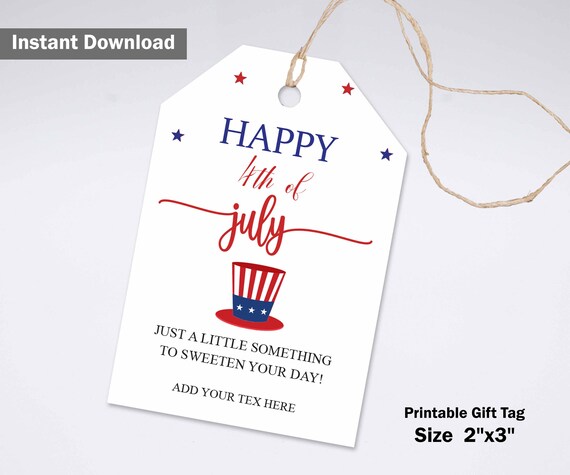 Printable 4th of July Favor Tags 4th of July Patriotic Tag | Etsy
