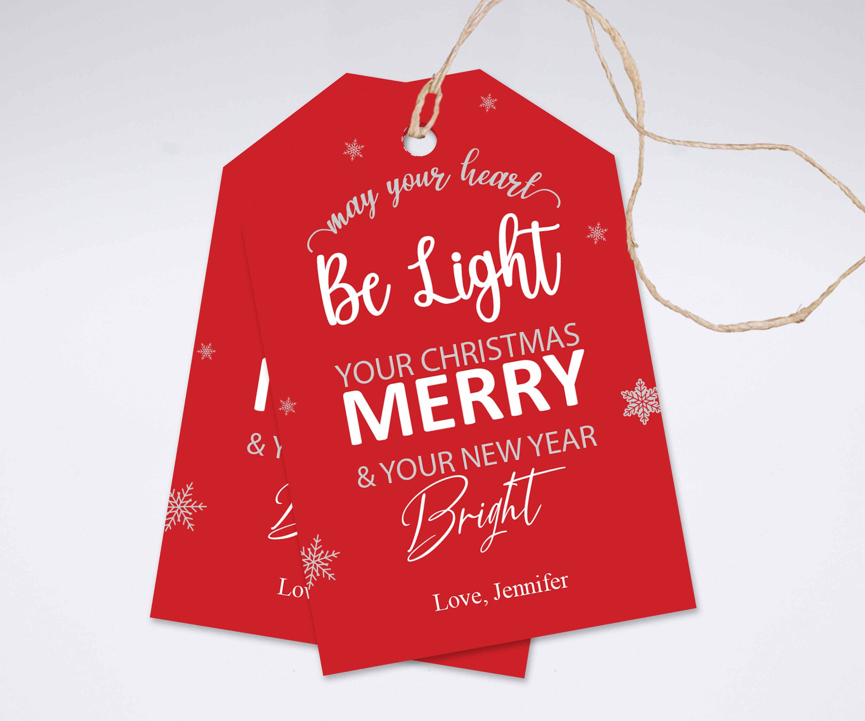 Merry and Bright Gift Tag Printable,christmas Gift Tags, Candle Gift ...