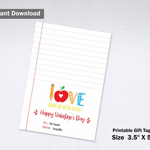 Valentine's Day Cookie Card Valentine's Day Teacher - Etsy