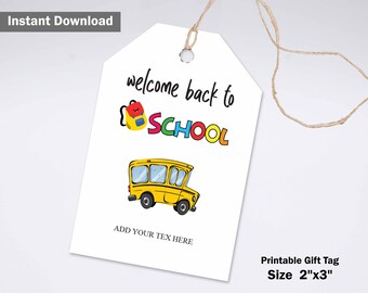 BACK to SCHOOL TEACHER Tags, Welcome Back to School Tag, Happy First ...