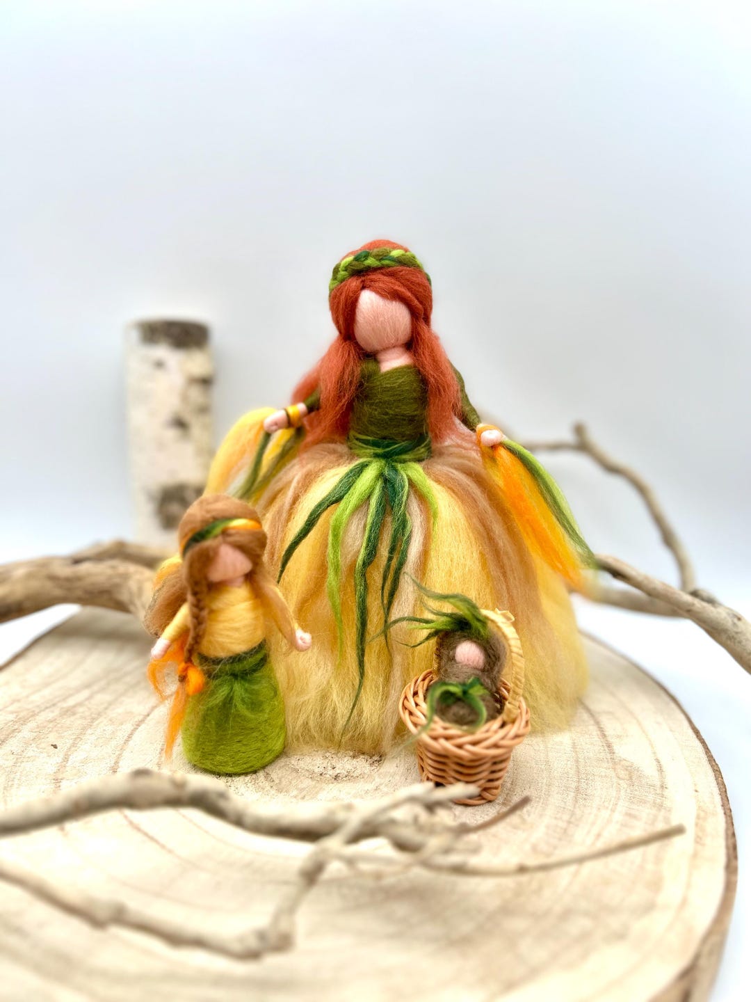 Mother Earth and Her Root Children, Felted Seasonal Figures - Etsy