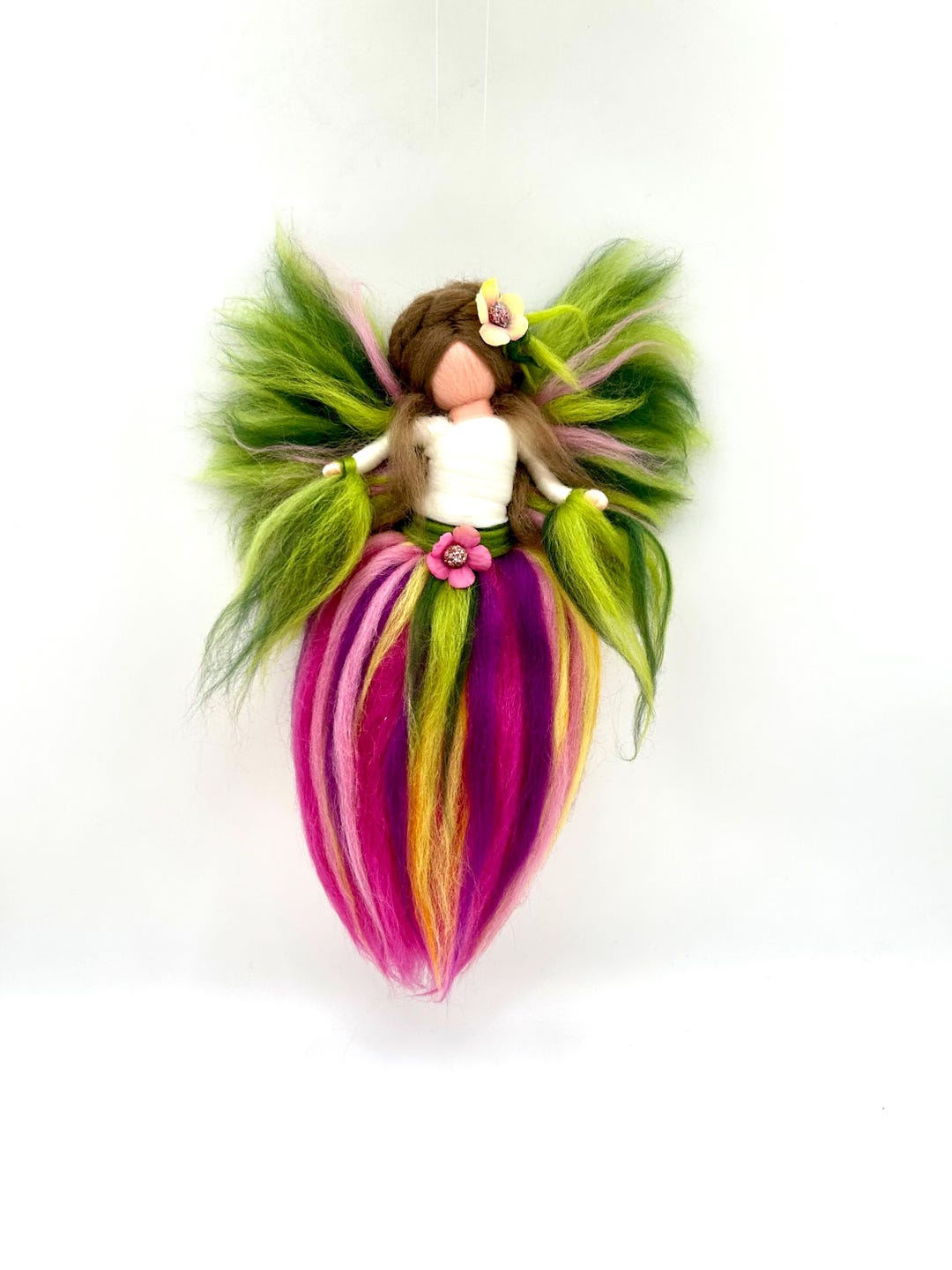 Felted Wool Flower Fairy – Handmade Flower Fairy – Fairy – Nature Decor ...