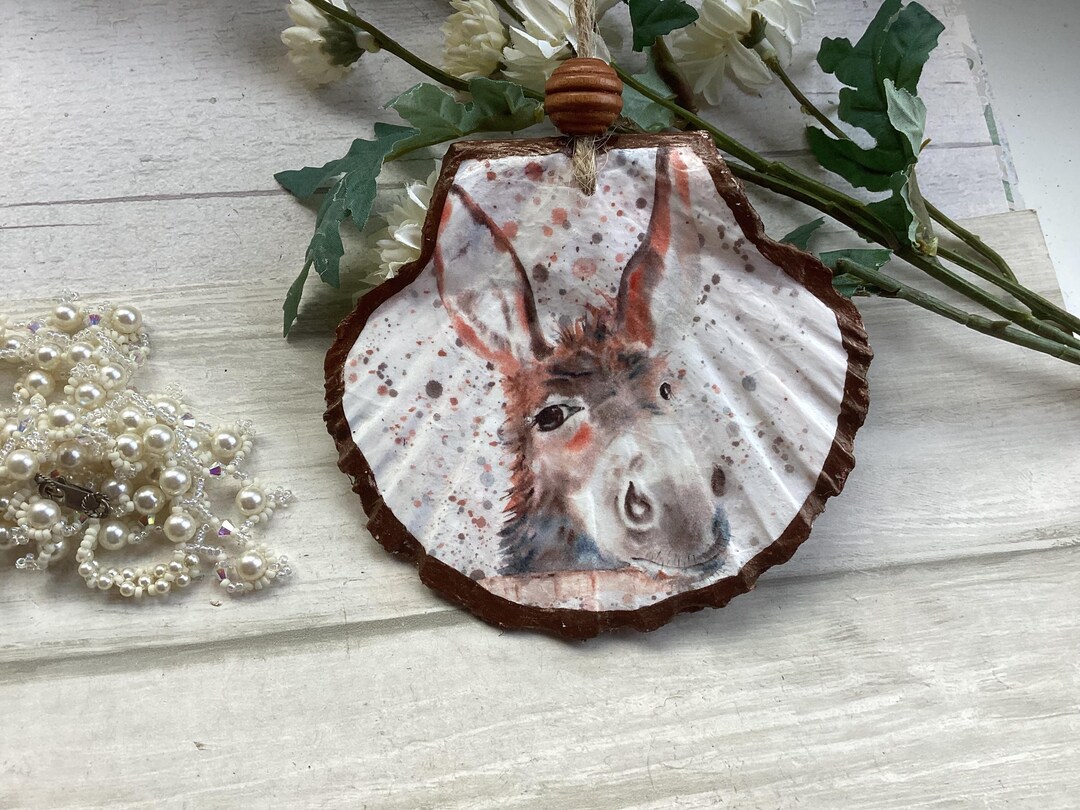 Donkey Hanging Shell. Scallop Shell. Wall Hanging Gift. Donkey Lovers ...