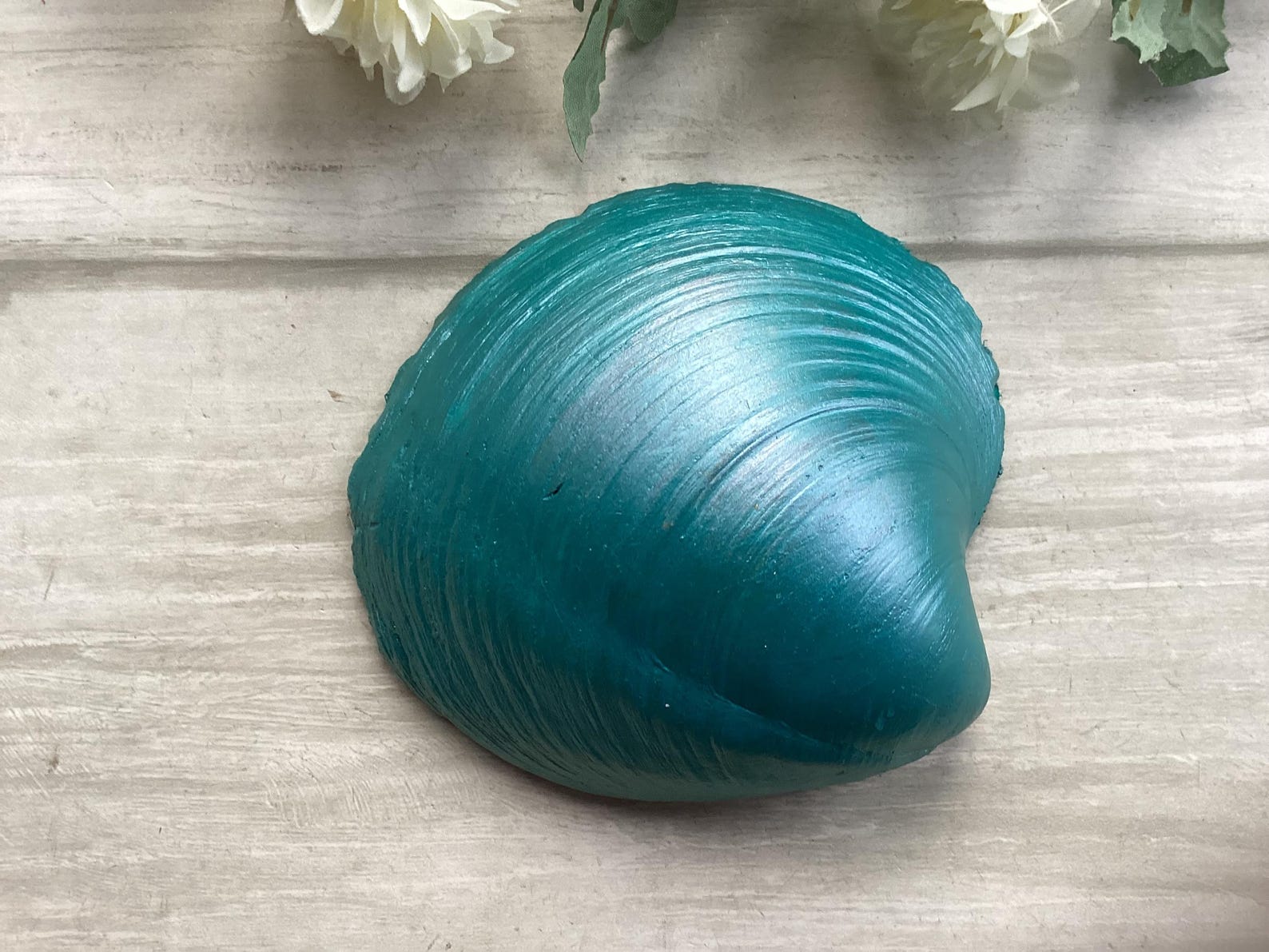 Decoupaged Clam Shell. Merman Gift. Teal Ring Dish. - Etsy