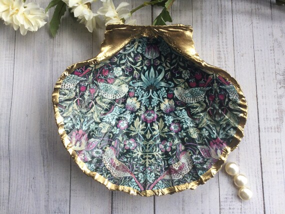 William Morris Strawberry Thief Design. Shell Jewellery Dish. - Etsy