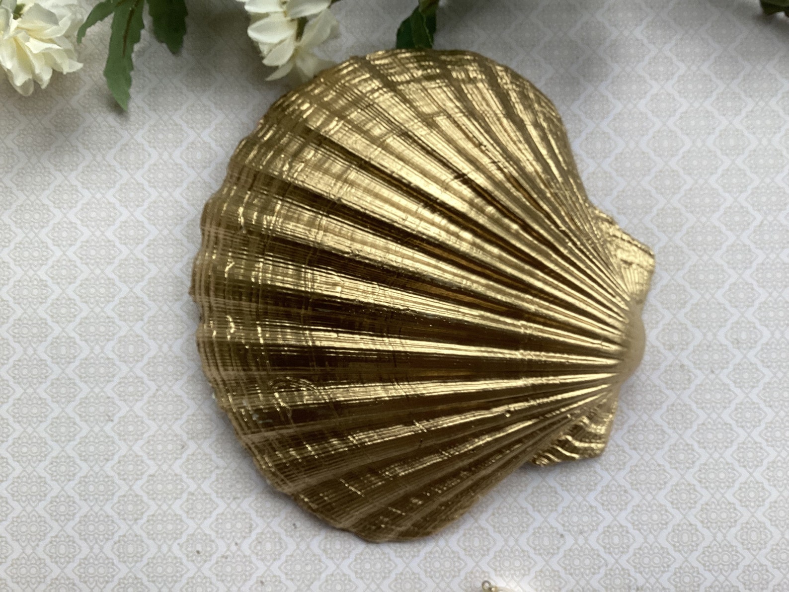 Sly Fox Shell Jewellery Dish. Gold Jewellery Dish. Potpourri Dish. Fox ...