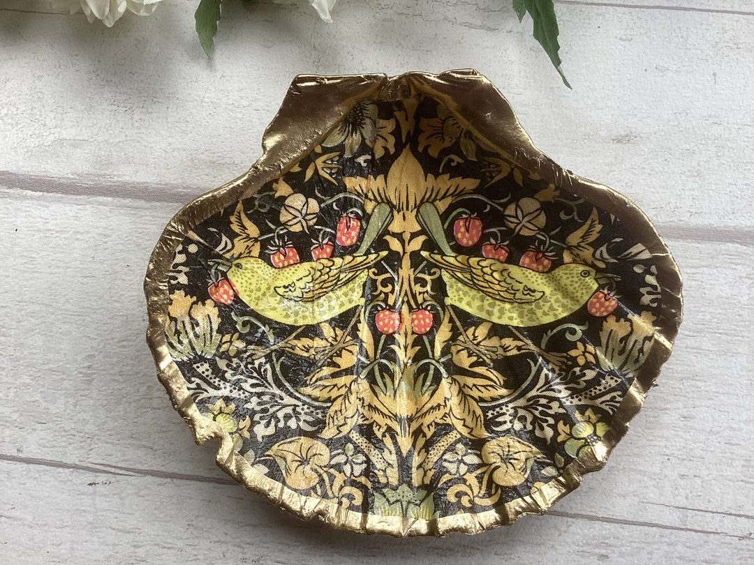 William Morris Strawberry Thief Design. Shell Jewellery Dish. - Etsy