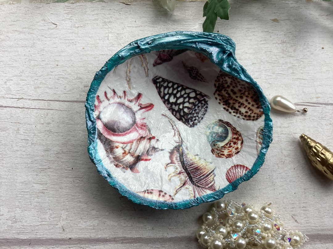 Sea Shells Ornament. Teal Decoration. Shell Lovers Gift. Tea Light ...