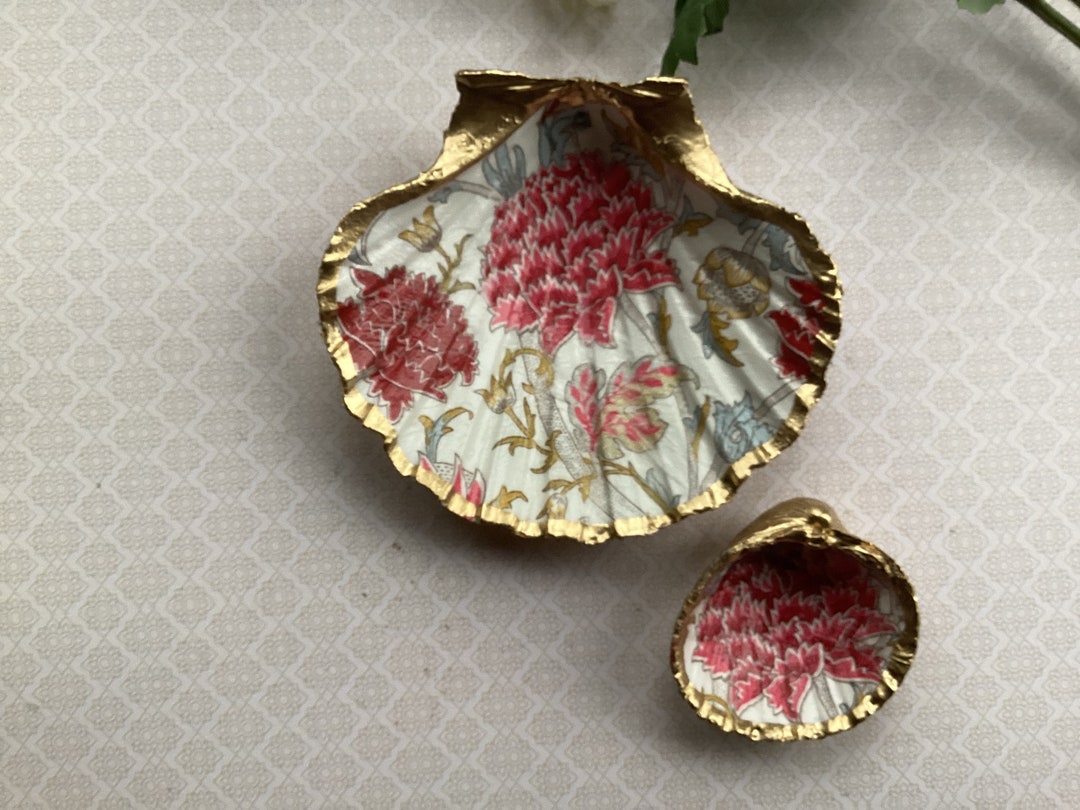 William Morris Shell Ring Dish: Gold Leaf Floral Trinket Dish - Etsy