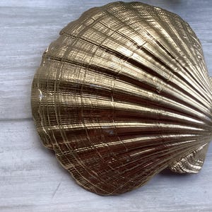 Handmade Teal Scallop Shell Trinket Dish: Gold Gilded Keepsake - Etsy