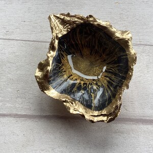 Large Gold and Black Oyster Shell Ornament. Fathers Day Gift. Unique ...