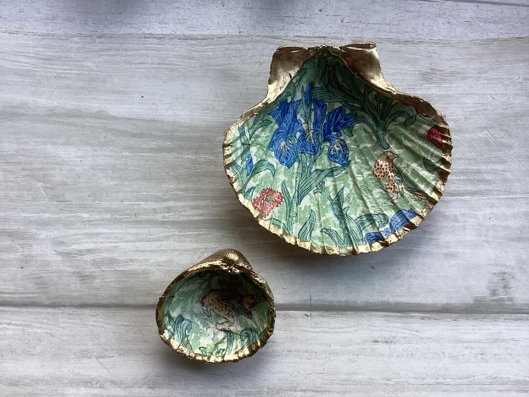 William Morris Shell Ring Dish: Gold Leaf Floral Trinket Dish - Etsy