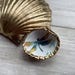 Dragonfly Design Mini Ring Dish and Scallop Shell Ornament. Gold Liquid ...