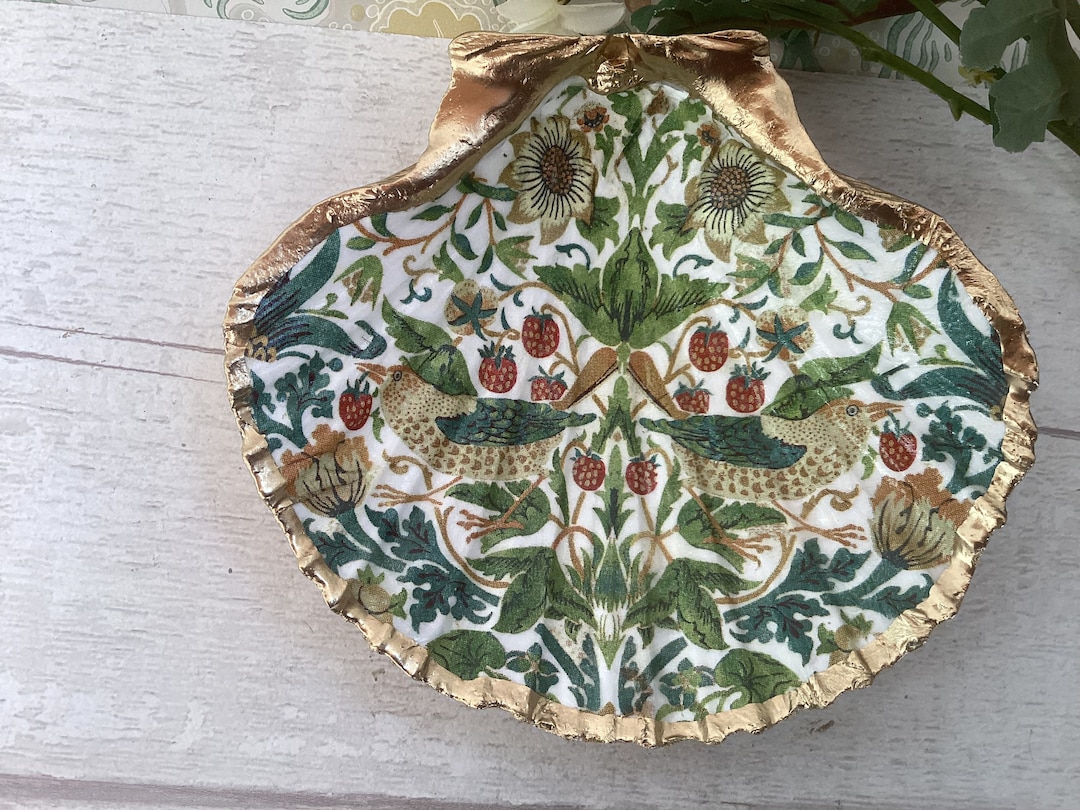 William Morris Strawberry Thief Design. Shell Jewellery Dish. - Etsy